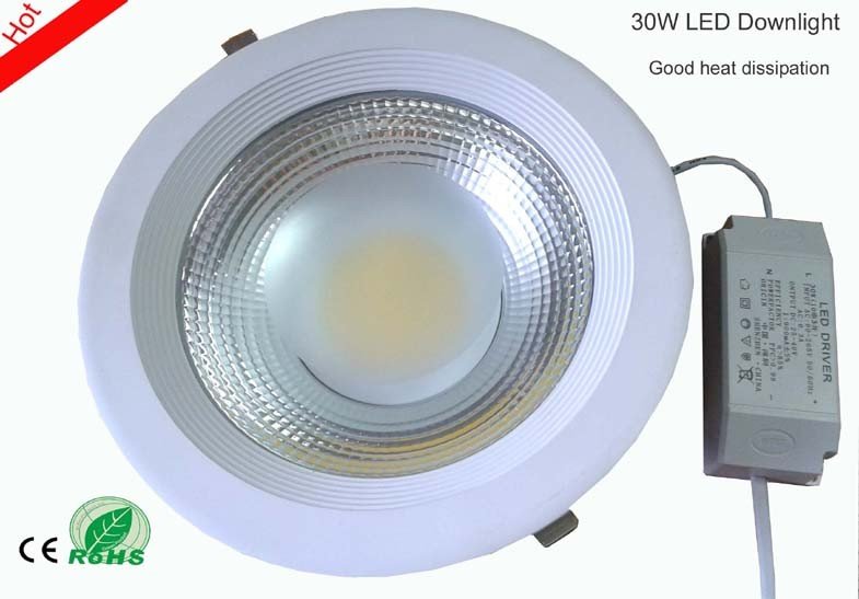 30W COB LED Downlight High Brightness 2800K-7000K Shop Mall Hotel Lamp