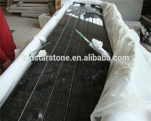 Ultra Large Natural Black Granite Floor Tiles Customized Dimension