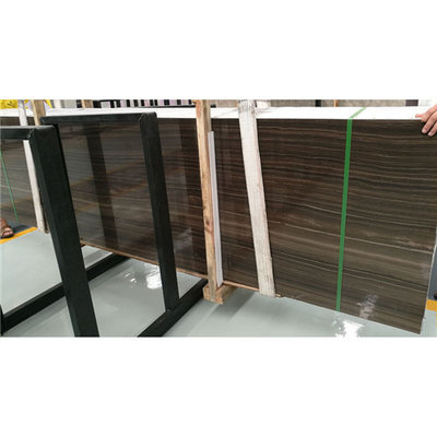 Home Brown Wooden Marble Slab Thickness Corrosion Resistant Design