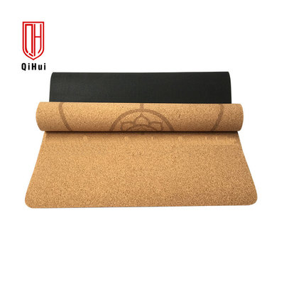Cork Surface Anti Skid Gym Yoga Mat No Smell Indoor / Outdoor Use Portable