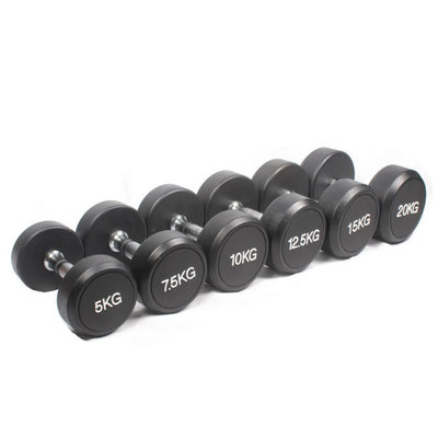 Power Training Gym Equipment Dumbbell , Pro Style Rubber Coated Dumbbells