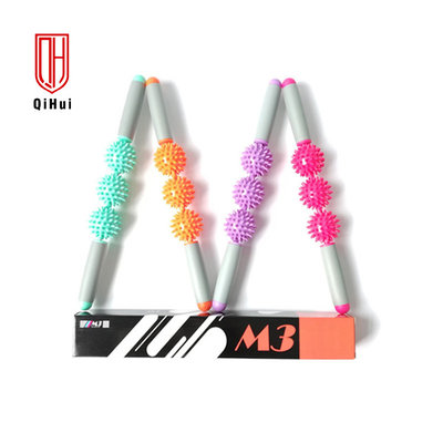 Spiky Body Back Massage Roller Stick , Sports Roller Stick 200g / 280g Weight