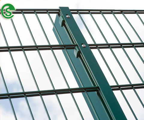 8ft decorative green vinyl coated double wire mesh fence for bouday wall