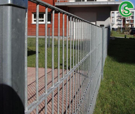 8ft decorative green vinyl coated double wire mesh fence for bouday wall