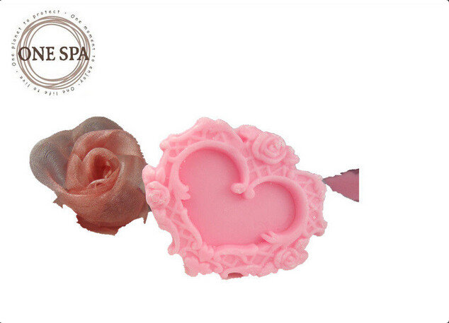 Heart Shape Natural Bath Soap Pink / Essential Oil Handmade Organic Soap