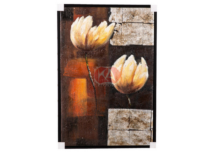 Canvas Salon / Coffee Bar Wall Decoration abstract Oil Paintings Of Flowers