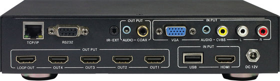 1 By 4 HDMI Signal Splitter TV Wall Support CVBS USB Play Input Sources