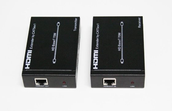 Black Color Box UHD HDMI Extender With IR Control , VS010 Main Chips