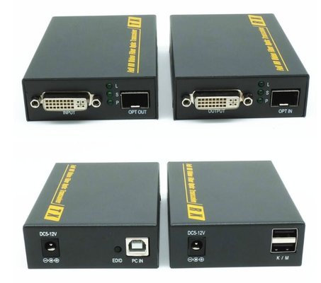 2km 4K DVI Fiber Extender Support RS232 Video Audio Transmitter For Screen Splicing Display