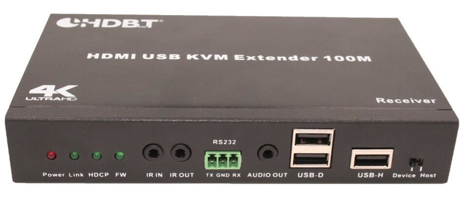 USB HDMI over CAT6 HDBaseT HDMI Extender RS232 IR Ultra HD 4K - 330 ft 100m HDCP2.2