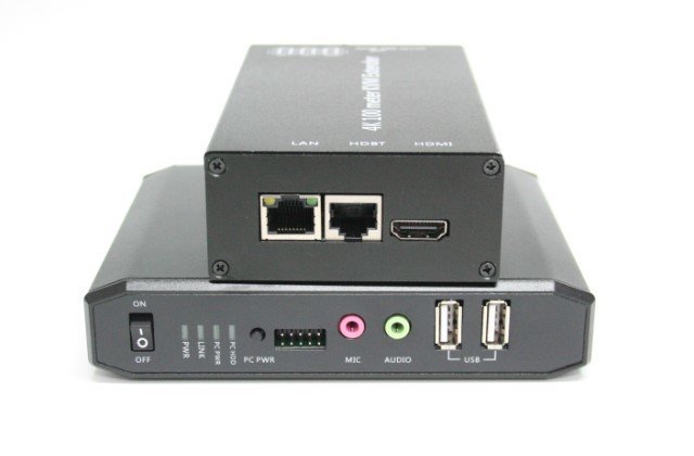 Fully HD Hdmi Usb Kvm Extender , Black Box Cat5 Kvm Extender 20W Power Consumption
