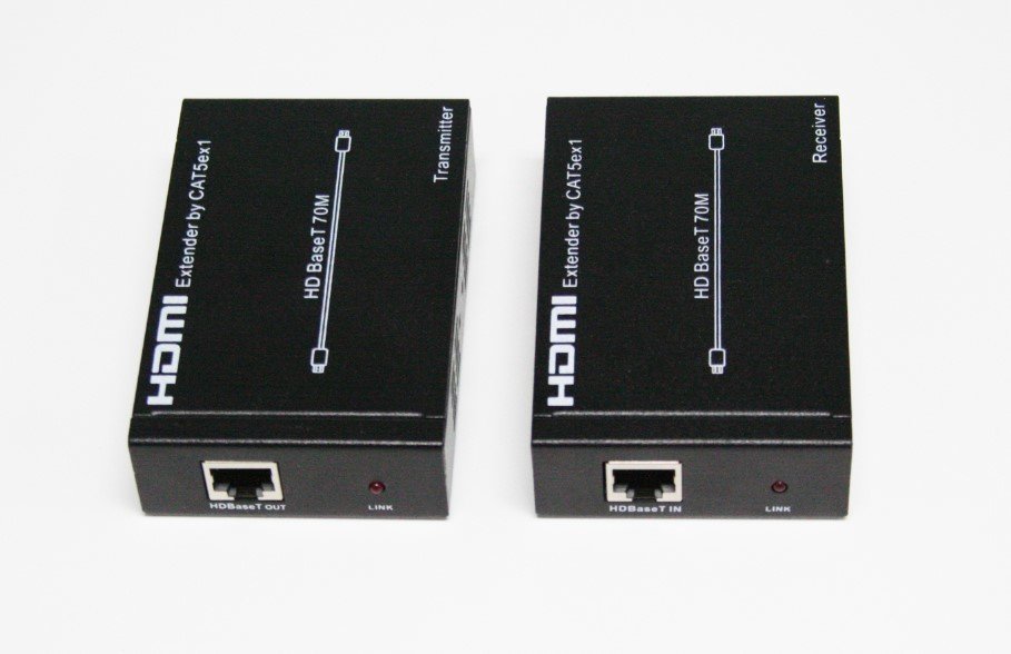 Black Color Box UHD HDMI Extender With IR Control , VS010 Main Chips
