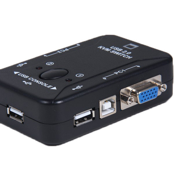 2 In 1 USB 2 Port Kvm Switch Auto Control Sharing With DC5V Power Supply