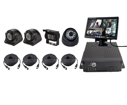4CH 720P Mobile HD DVR Kit With Monitor For Logistics , Build In G Sensor / GPS Function