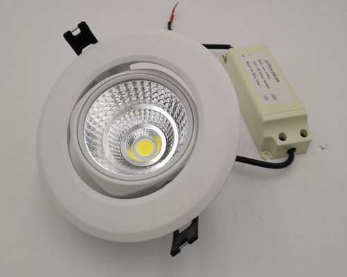 30w 120mm Dimmable Gimbal Led Downlights White Painting  For Sloped Ceiling Optional Angle