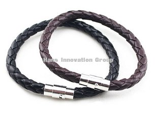 China wholesale fashion mens bulk pu leather bracelet for men supplier