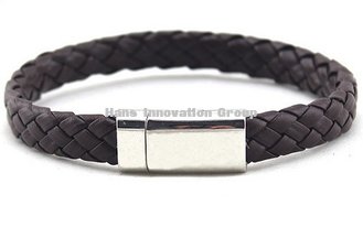China Fashion men bracelet leather with magnetic buckle supplier