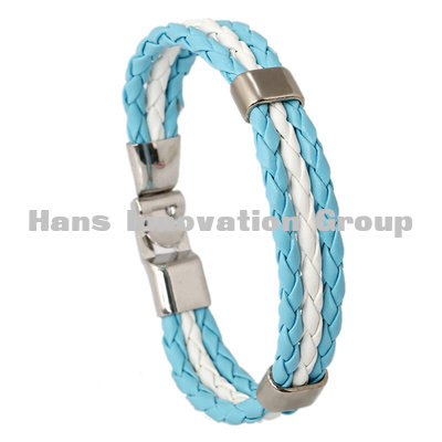 Newest selling good quality braided female pu bracelet wholesale supplier