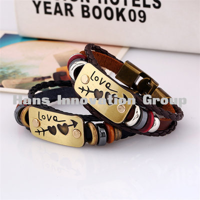 Top sale good quality wide alloy braided bracelet wholesale supplier
