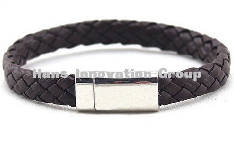 Fashion men bracelet leather with magnetic buckle supplier