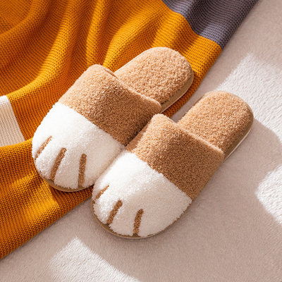 Wholesale Cartoon animal slippers cute non-slip household shoes Autumn winter Lovely cat warm comfortable slippers