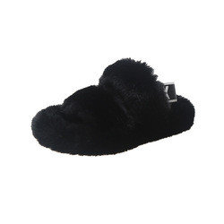 Hot sale Women fluffy Slippers Ladies Cute Plush Sandals ladies Fur Slippers Winter Warm flat sole house shoes