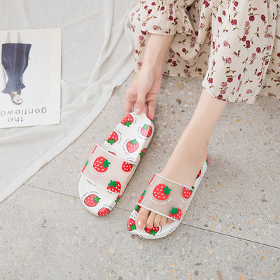 2022 New summer fashion PVC Material non-slip home sandals women cute Fruit Bathroom slide Slippers wholesale