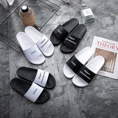 Custom Logo Indoor Men Cozy Slippers Soft Sole Non Slip Light Weight