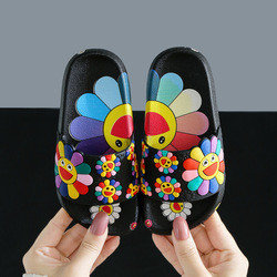 Sunflowers Cute Fashionable Kids Home Sandals Soft Bottom Non Slip Children Slide Slippers