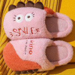 Hot selling cute cartoon factory price bedroom slippers closed toe warm soft plush Winter women home indoor shoes