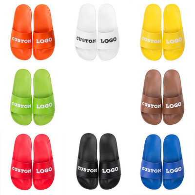 New design Blank Custom Logo Slippers solid color Sandals Ladies summer home indoor shoes for men wholesale