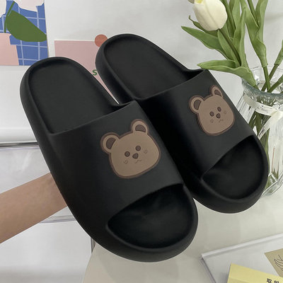 New design slippers ladies summer home indoor soft bottom non-slip bathroom couple cute Little bear sandals