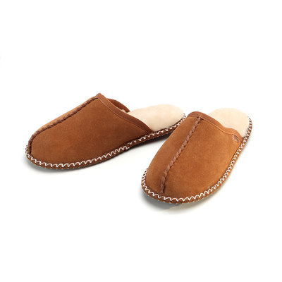 wholesale Men Genuine Sheepskin Wool Fur Home Shoes High Quality Indoor Soft Winter Warm Slippers in stock luxury fur slippers