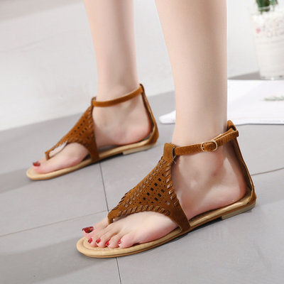 Slippers wholesale lady flip flops 2022 new summer non-slip flat sandals woven upper light women shoes