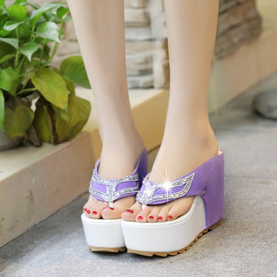 2022 rhinestone fashion design slides slippers lady heels flip flops non-slip summer sandals for women and ladies
