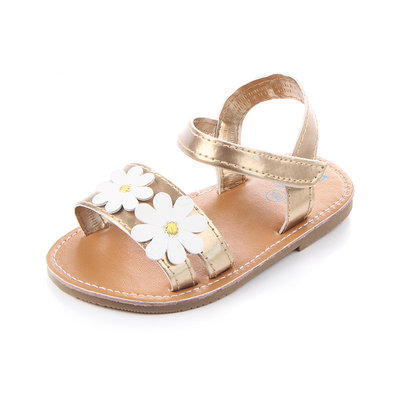 Wholesale summer new PU small flower sandals non-slip baby shoes flat slippers for kids with high quality