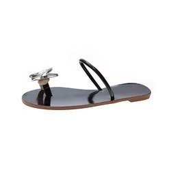 New Fashion Customized colorful Bowknot Women Sandals Flat Slippers Butterfly Design Lady Flip Flops Beach Shoes