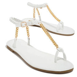 Factory supply casual shoes for women hot sale chain decorate flat flip flops low heel custom solid color sandals