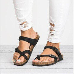 Plus Size Stylish Ladies Sandals Pu Rubber Flat  Breathable  Light Weight