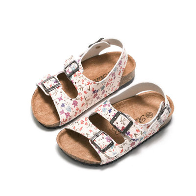 New Floral Children Cork Sandals wholesale fashion Girls Slippers kids Beach Shoes Toddler baby boy shoes