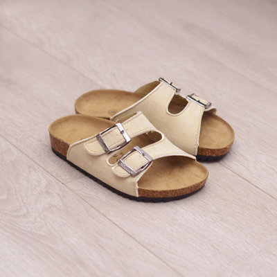 New design summer children cork sandals boys and girls flip flops slippers solid color beach casual shoes baby casual shoes