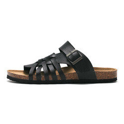 Men Cork Flat Casual Beach Shoes Soft Sole Non Slip Sandals