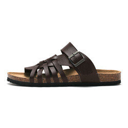Men Cork Flat Casual Beach Shoes Soft Sole Non Slip Sandals