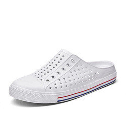 New design couple hole casual shoes summer sandals women breathable flat non-slip Men beach hollow lazy half slippers