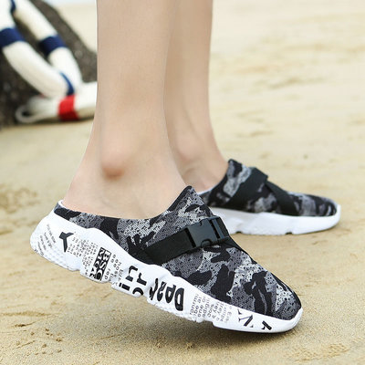 Summer Men Casual Shoes Closed Toe Flat Sandals Non Slip Breathable