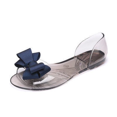 Fashion trend Bowknot upper design summer Sandals women Flat Jelly Casual Shoes Comfortable and Soft slippers
