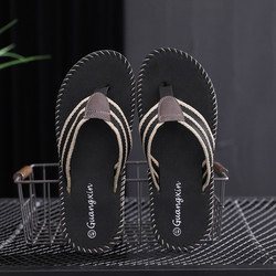 Hot sale soft Comfortable new Man sandal leather upper outdoor slide flat flip-flops fashion non-slip slippers 2022