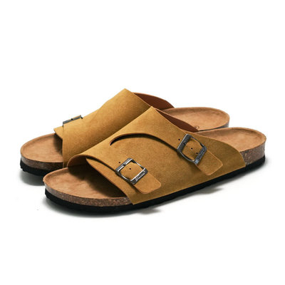 Summer Style couple beach Sandals fashion Cork Slippers solid color Flat Flip Flop for Women And Men wholesale leather shoes