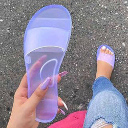 Hot Sale Clear vamp Jelly design summer Sandals Women Cheap outdoor shoes large Size Slides Slippers for ladies