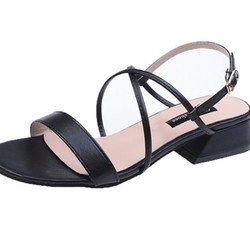 New Ladies Elegant cross strap casual shoe Wholesale women thick sole non-slip summer sandals in stock leather shoes